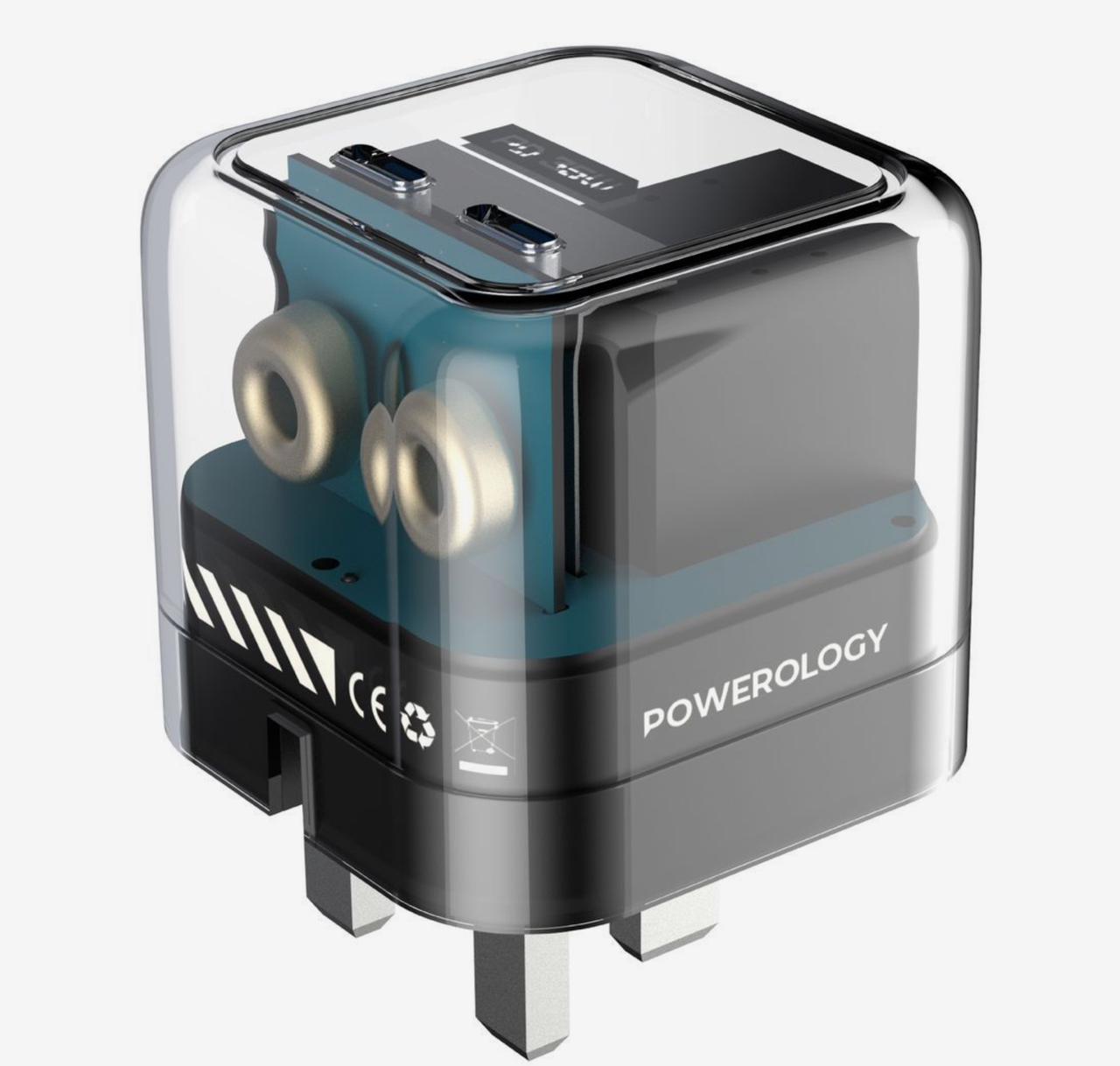 Powerology Crystalline Series Dual PD Gab Charger With Folding Plugs 3 ...