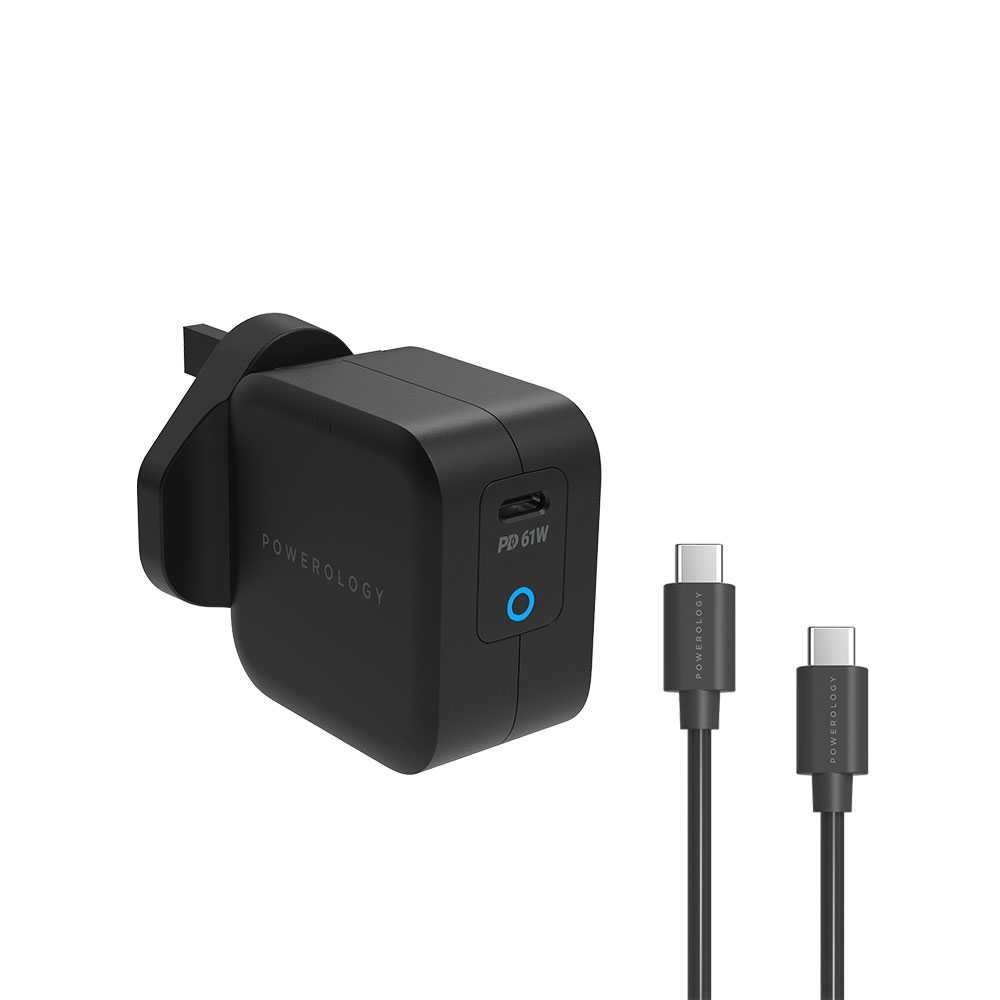 Powerology Ultra-Compact 61w Power Delivery GanN Charger(Black) – EPHONE