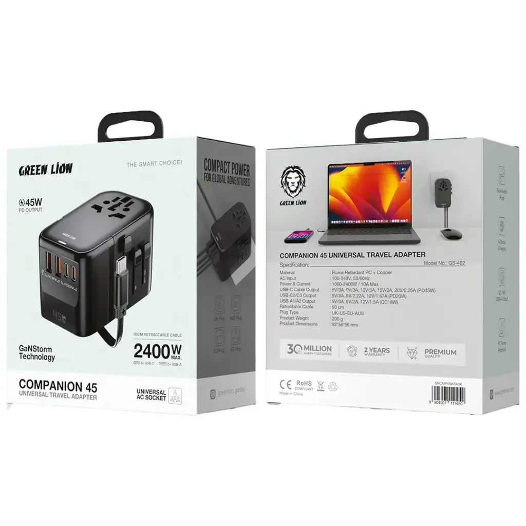 Green Lion Companion 45 Universal Travel Adapter – EPHONE